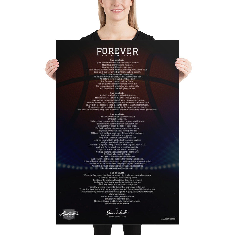 Basketball Poem Poster Print / Forever an Athlete Poetry Gift ...
