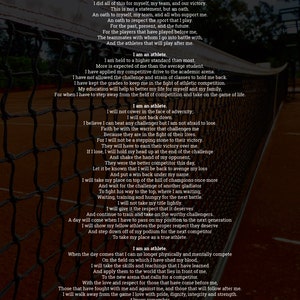 Tennis Athlete Poem Poster Print, Motivational Gift - Etsy