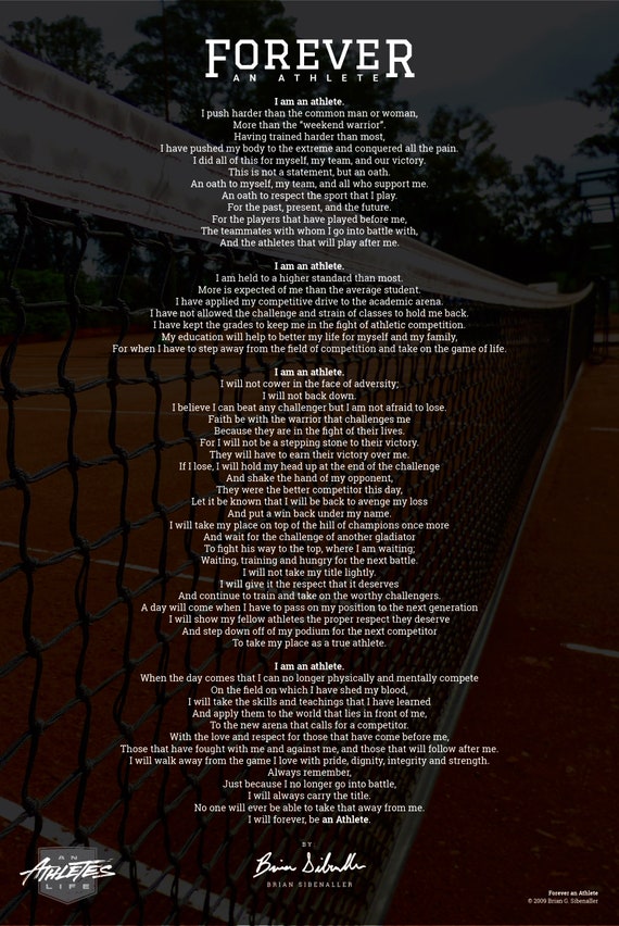 Tennis-Forever an Athlete Poem Poster | Etsy