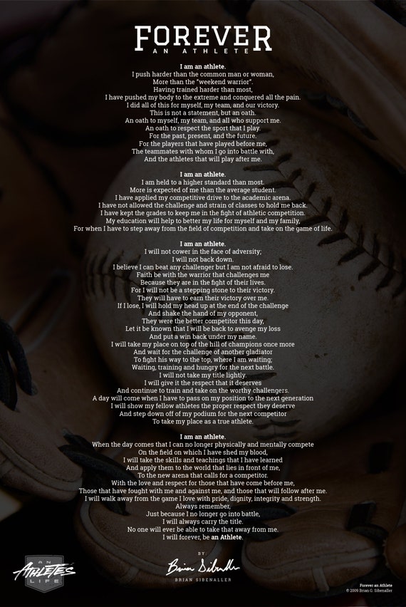 Softball-forever an Athlete Poem Poster | Etsy