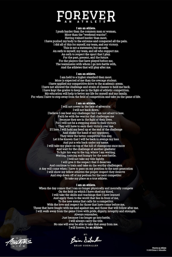 Wrestling Poem Poster Print / Forever an Athlete Poetry Gift / - Etsy