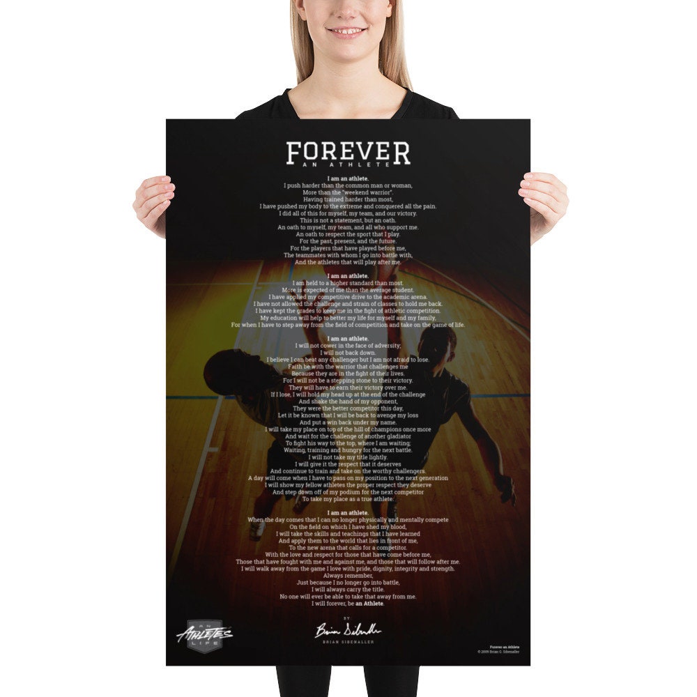 Basketball Poem Poster Print / Forever an Athlete Poetry Gift ...