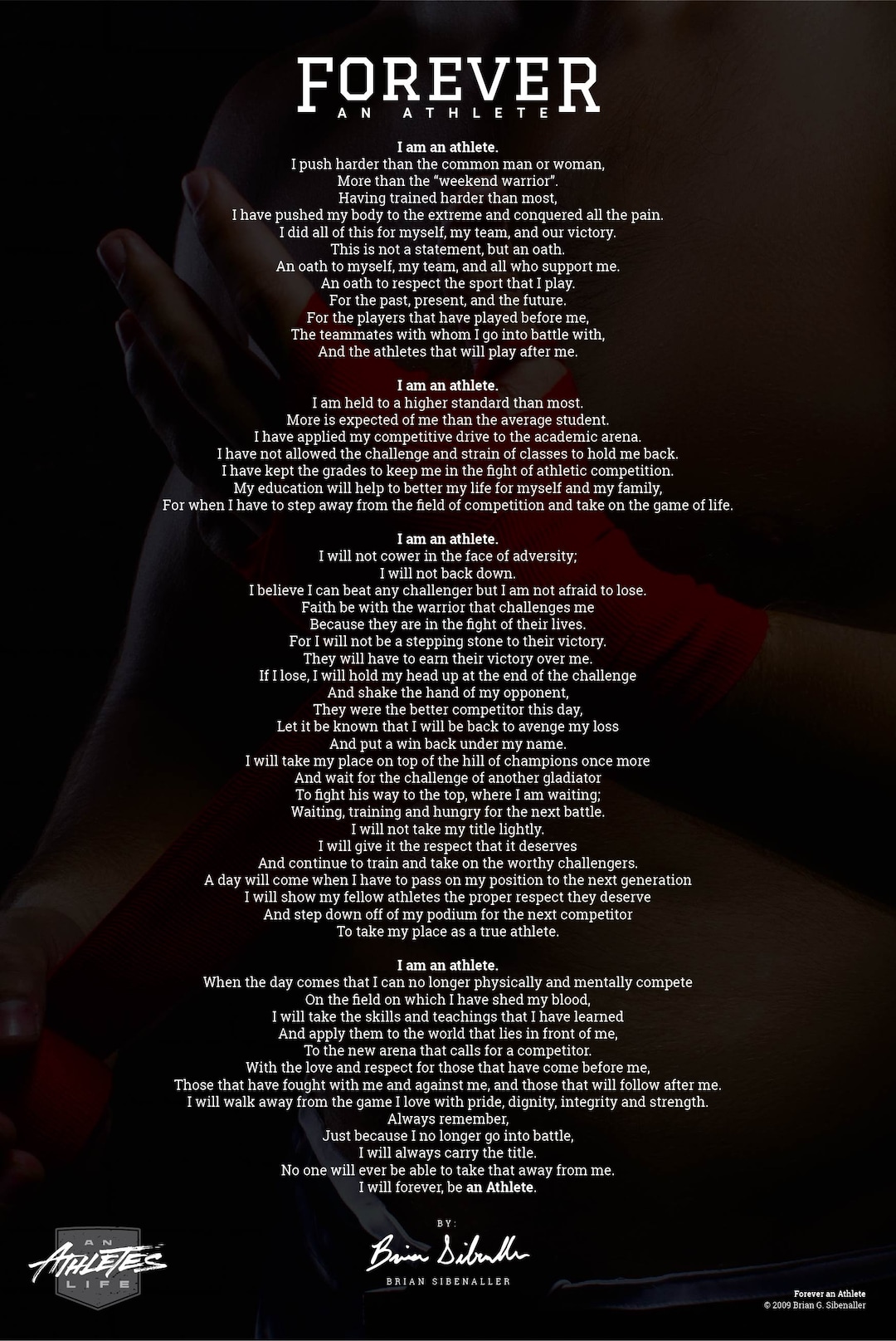 Boxing/mma Forever an Athlete Poem Poster Print / Poetry Gift for ...