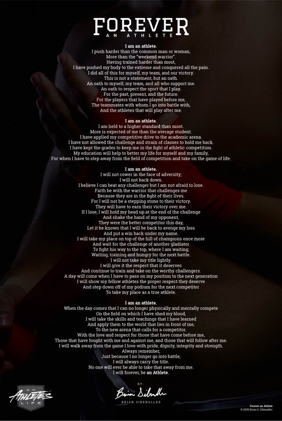 Boxing/mma-forever an Athlete Poem Poster | Etsy
