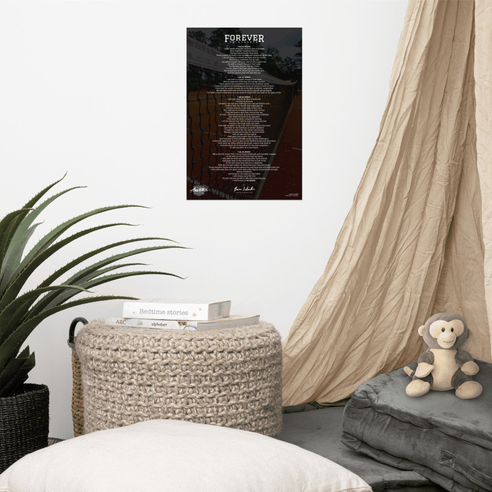 Tennis Athlete Poem Poster Print, Motivational Gift - Etsy