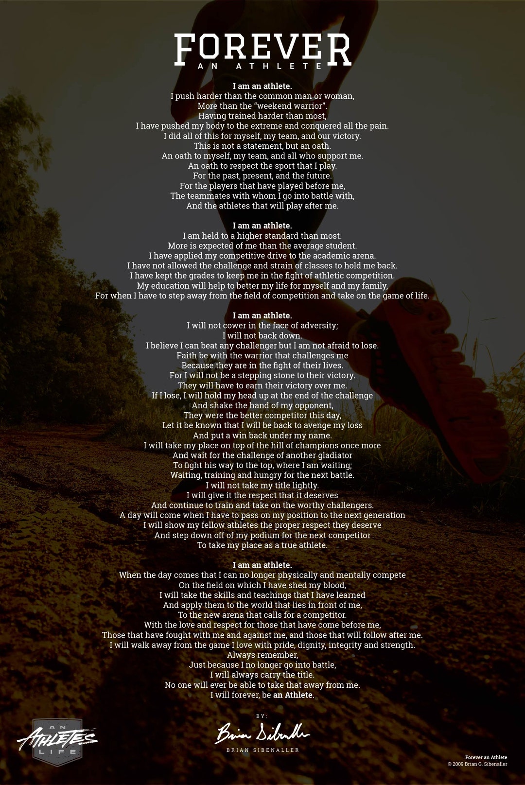 Running Forever an Athlete Poem Poster Print / Poetry Gift for Running ...