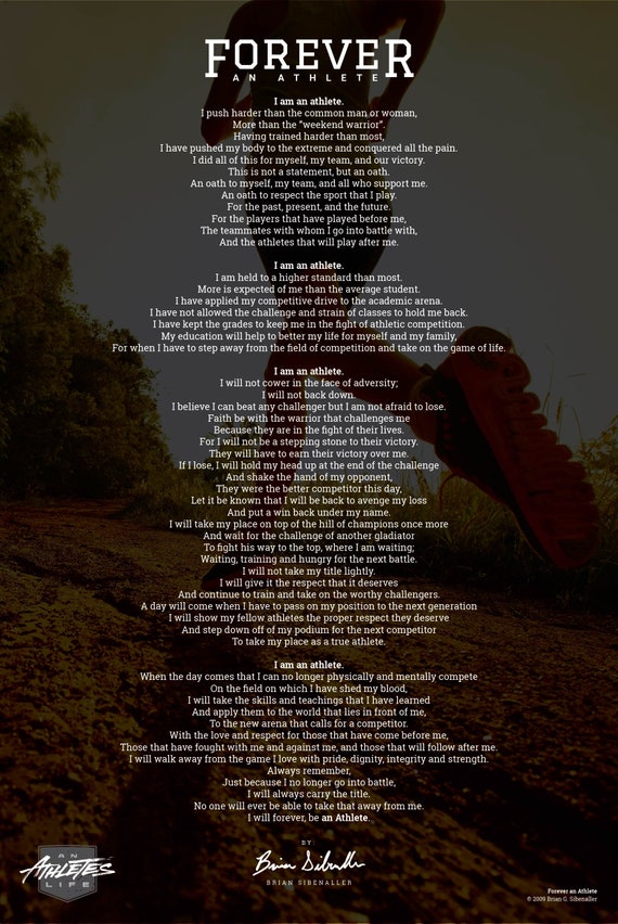Running Forever an Athlete Poem Poster Print / Poetry Gift for - Etsy