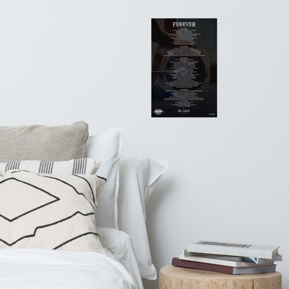 Weightlifting Forever an Athlete Poem Poster Print / Poetry Gift for ...