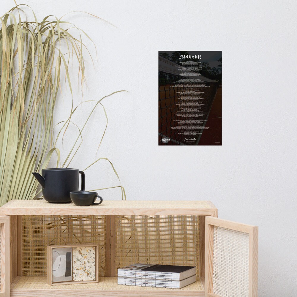 Tennis Athlete Poem Poster Print, Motivational Gift - Etsy