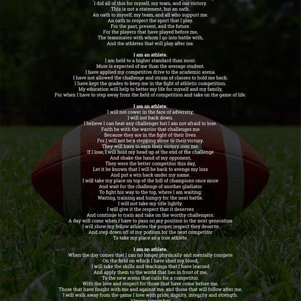 Football Coach Poem - Etsy