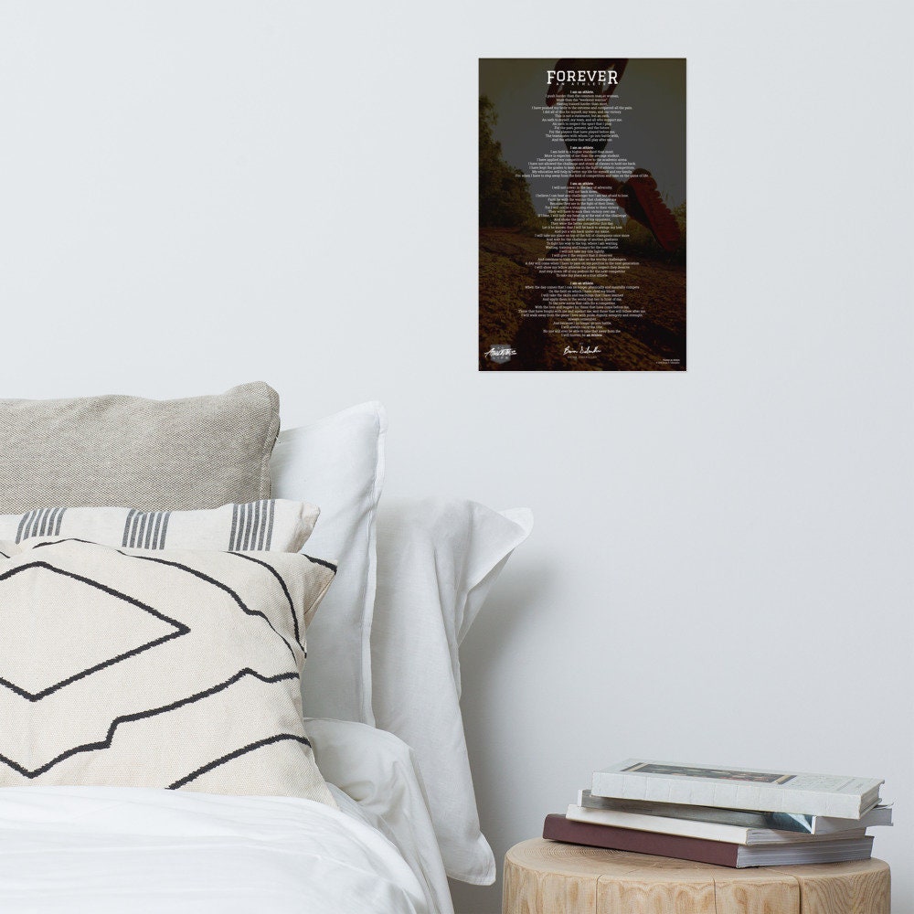 Running Forever an Athlete Poem Poster Print / Poetry Gift for Running ...