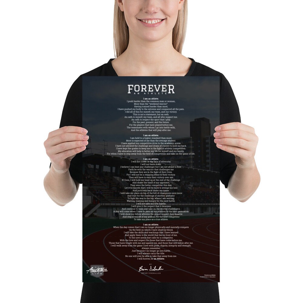 Track & Field Forever an Athlete Poem Poster Print / Poetry Gift for ...