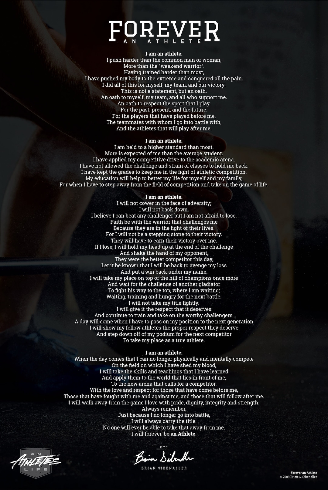 Weightlifting Forever an Athlete Poem Poster Print / Poetry Gift for ...