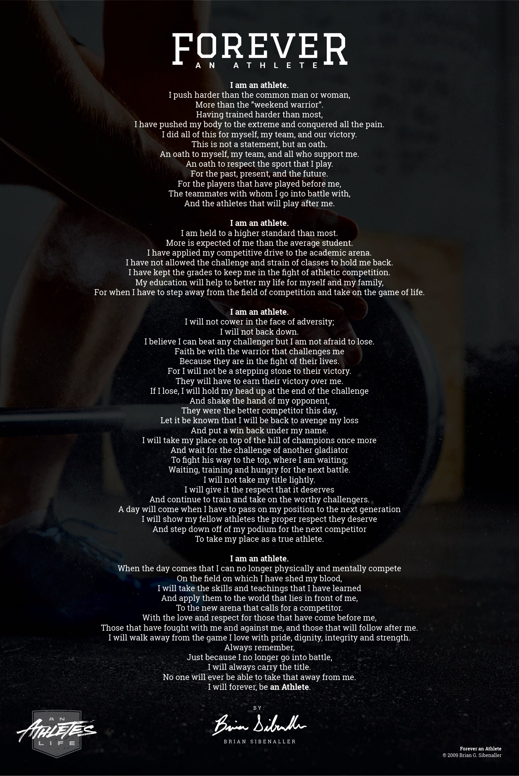 Weightlifting Forever an Athlete Poem Poster Print / Poetry Gift for ...