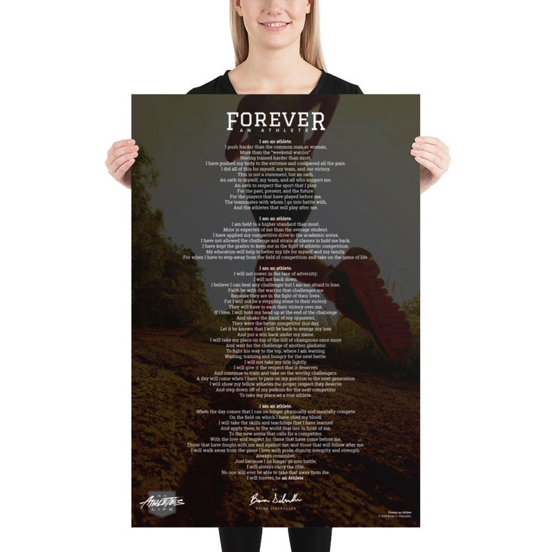 Running Forever an Athlete Poem Poster Print / Poetry Gift for Running ...