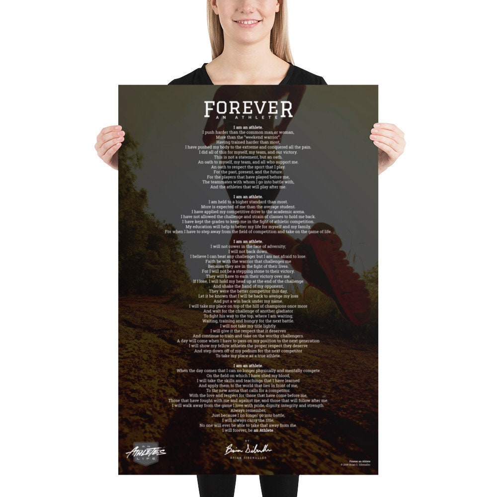 Running Forever an Athlete Poem Poster Print / Poetry Gift for Running ...