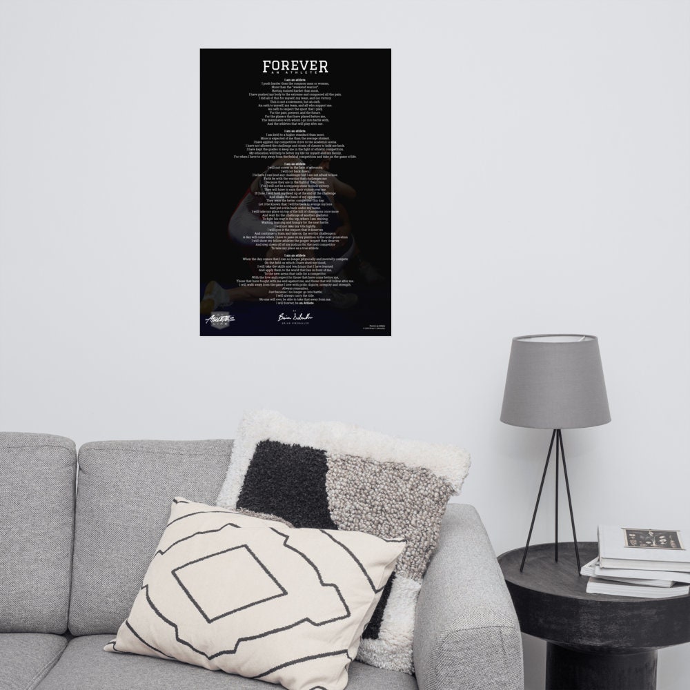 Wrestling Poem Poster Print / Forever an Athlete Poetry Gift ...