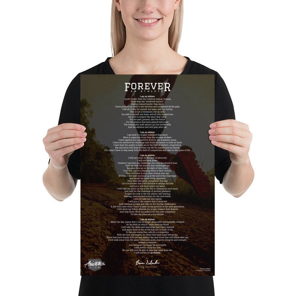 Running Forever an Athlete Poem Poster Print / Poetry Gift for Running ...