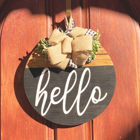 Front Door Sign Hello Sign Wood Sign Welcome Sign | Etsy
