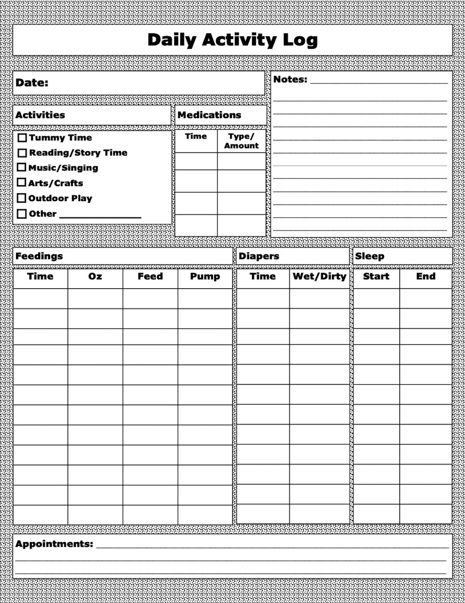Daily Activity Log Neutral - Etsy