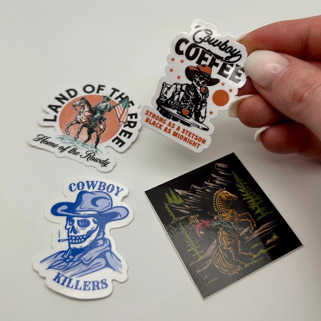 Cowboy Skeleton Sticker Pack Western Stickers Country Stickers Skeleton ...