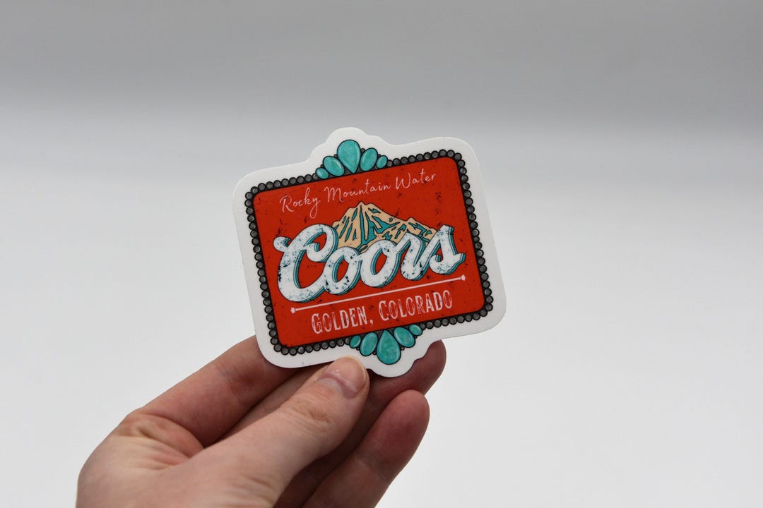 Coors Banquet Mountain Sticker Beer Sticker Turquoise Coors - Etsy
