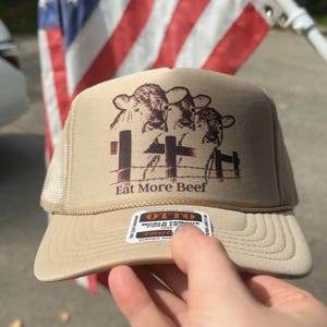 Eat More Beef Trucker Hat Summer Country Hat Trendy Trucker Hat Western ...
