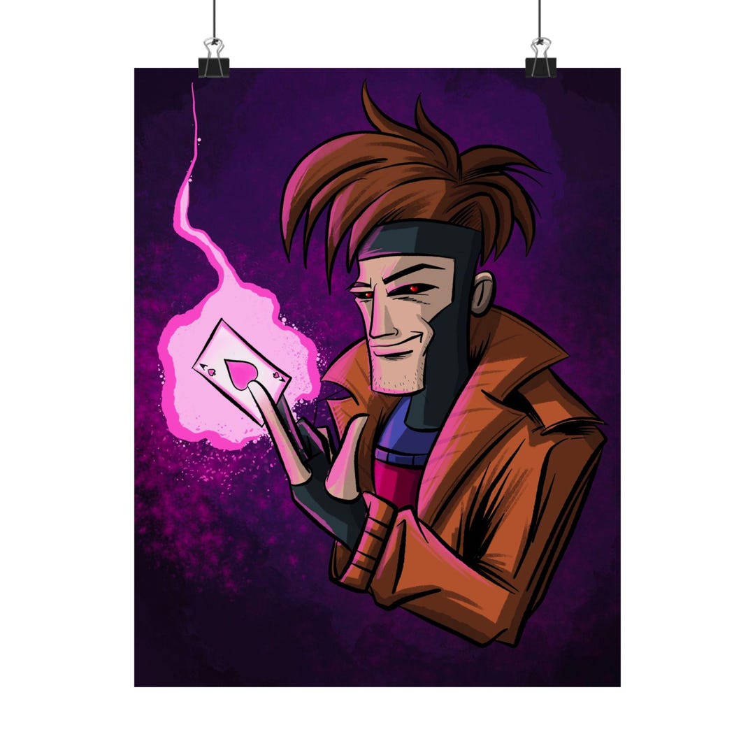 Gambit X-men Poster, Matte Posters, Illustration Print, Geeky Wall Art ...