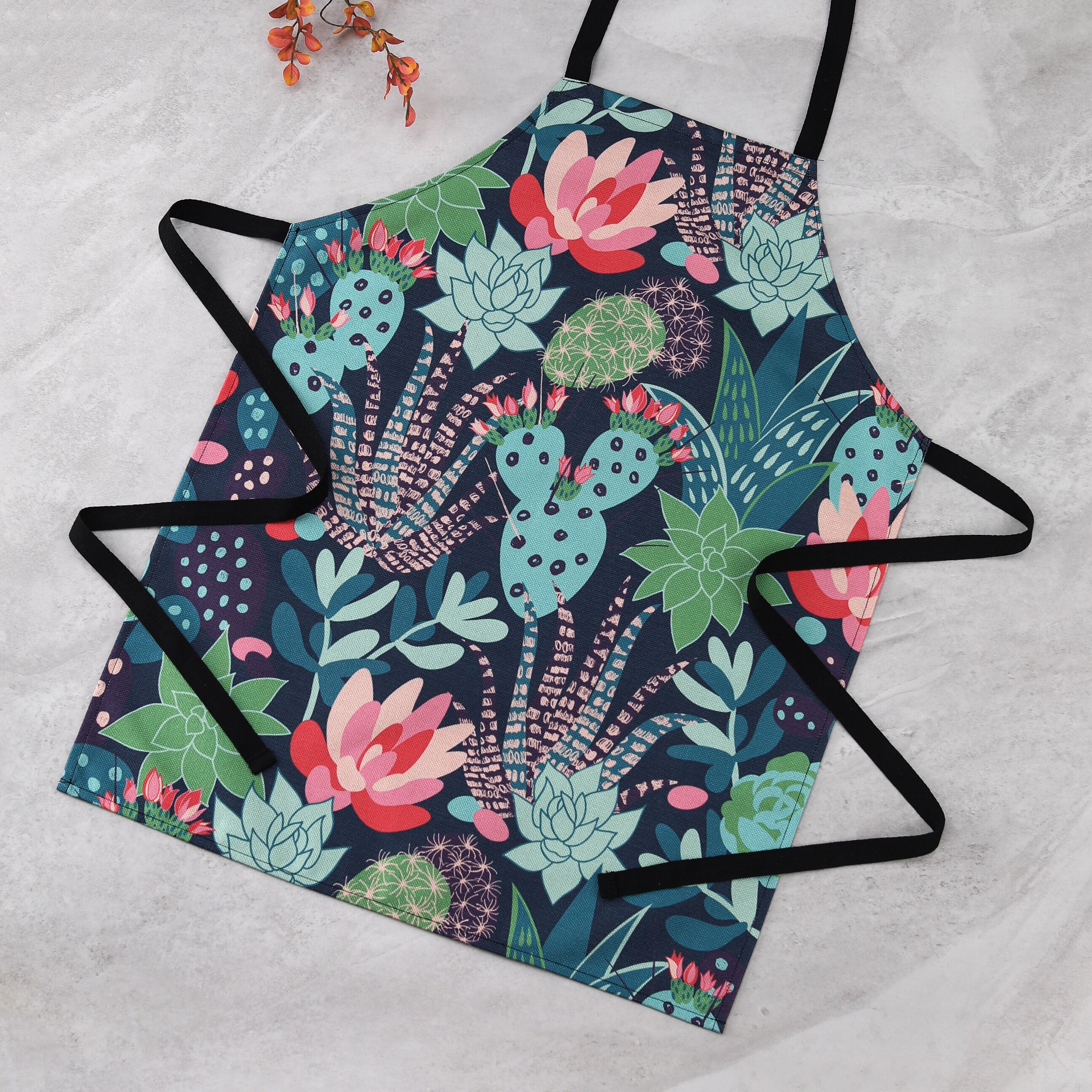 Cactus Plants Floral Full Adult Apron Kitchen Cooking Apron Green ...