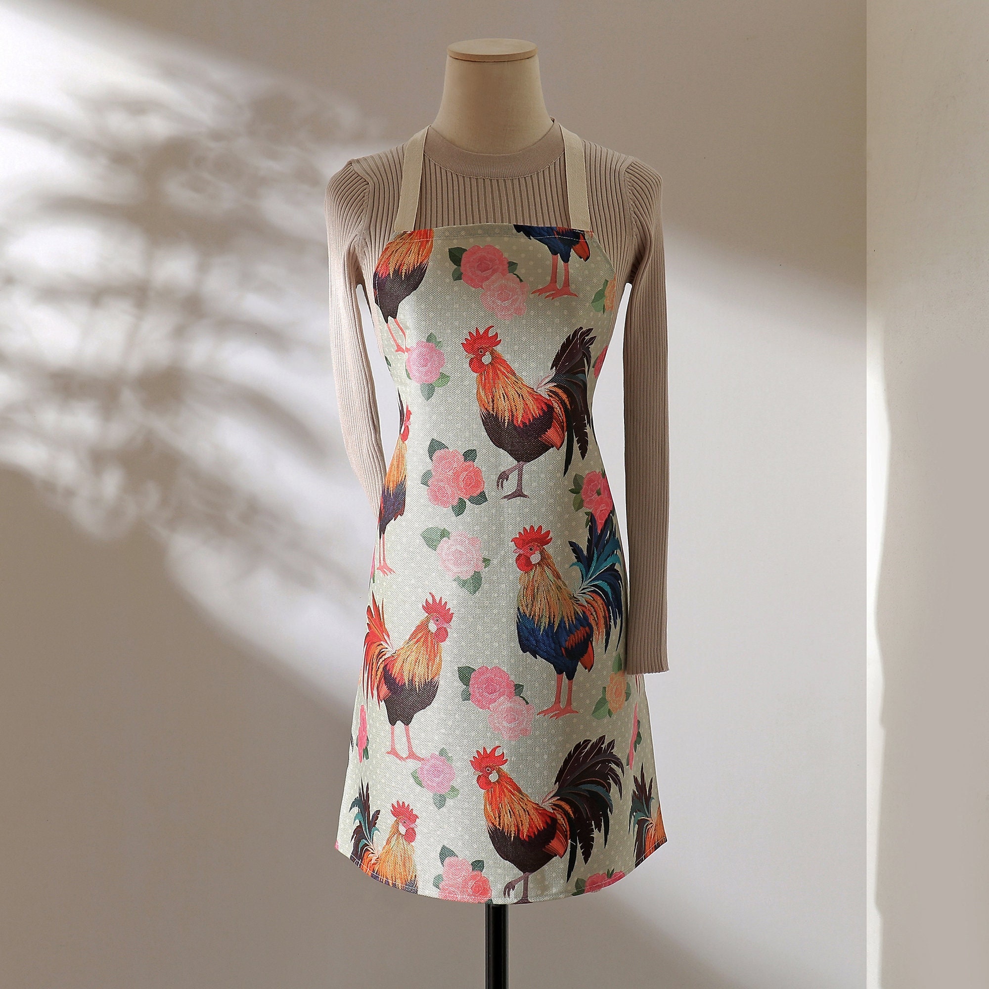 Floral Rooster Chicken Owl Bird Full Adult Apron Cute Kitchen Graden ...