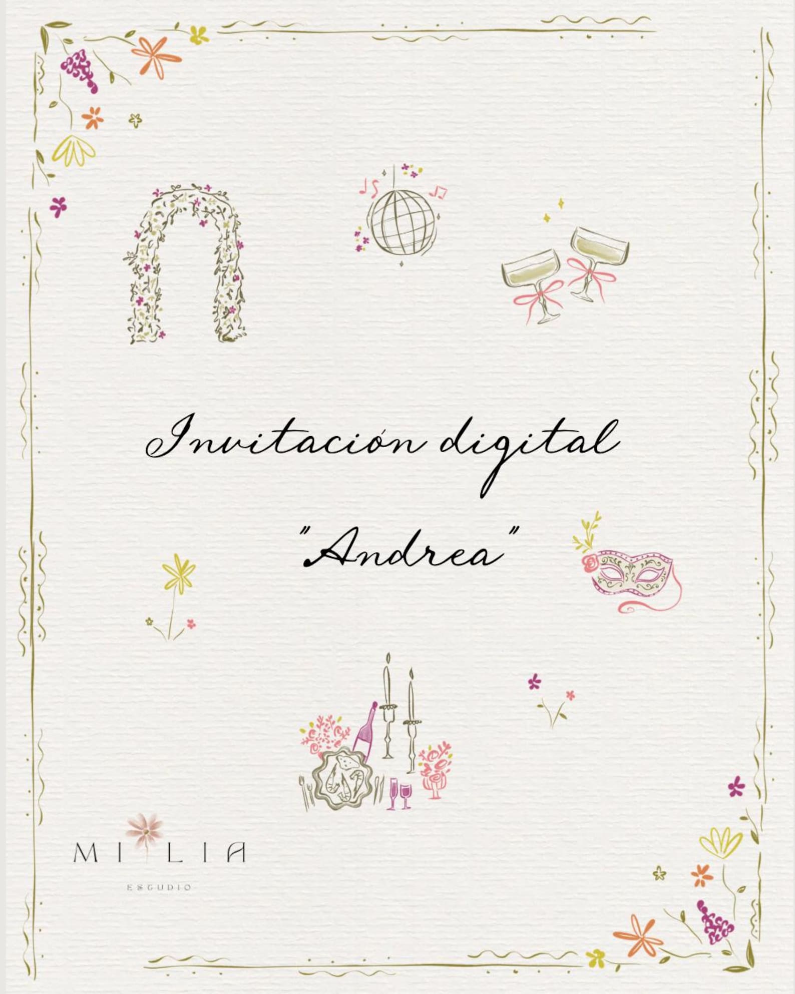 Editable Digital Wedding Invitation in Canva | Andrea Collection ...
