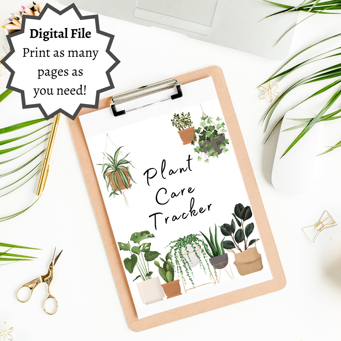 Plant Care Tracker Journal, Printable, Digital Download, Instant ...