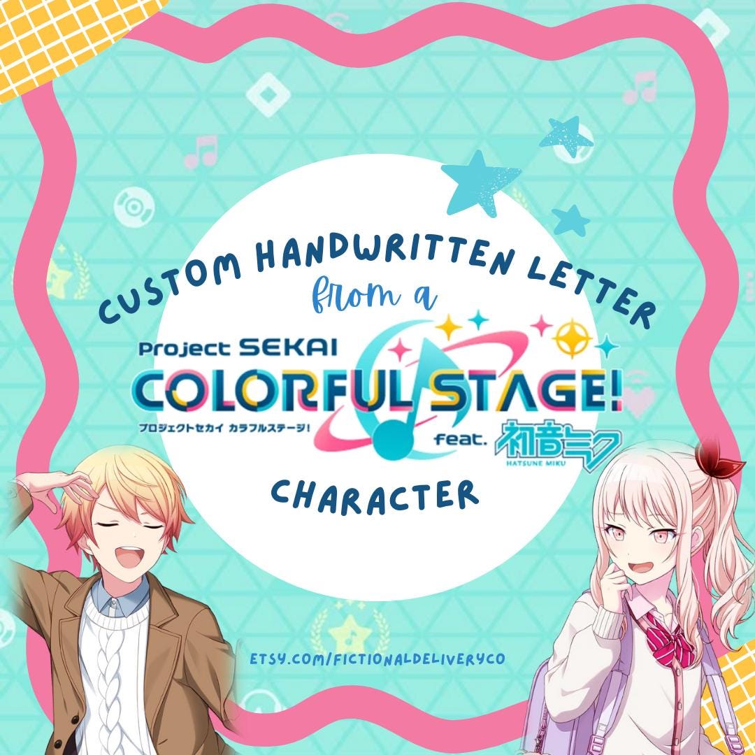 CUSTOM Handwritten Letter From a Project Sekai Character!! - Etsy