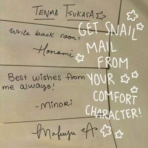 CUSTOM Handwritten Letter From a Project Sekai Character!! - Etsy