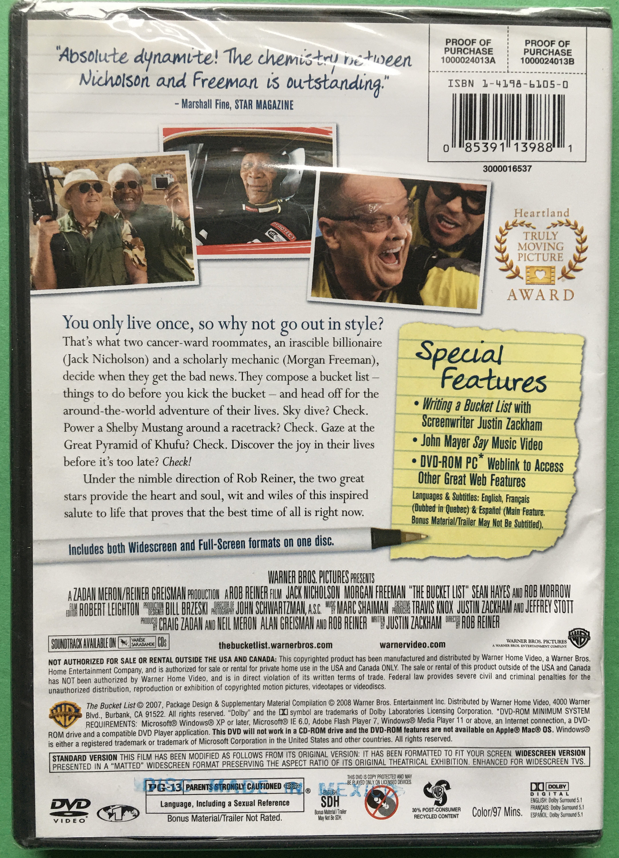 Jack Nicholson and Morgan Freeman the Bucket List New Factory Sealed ...