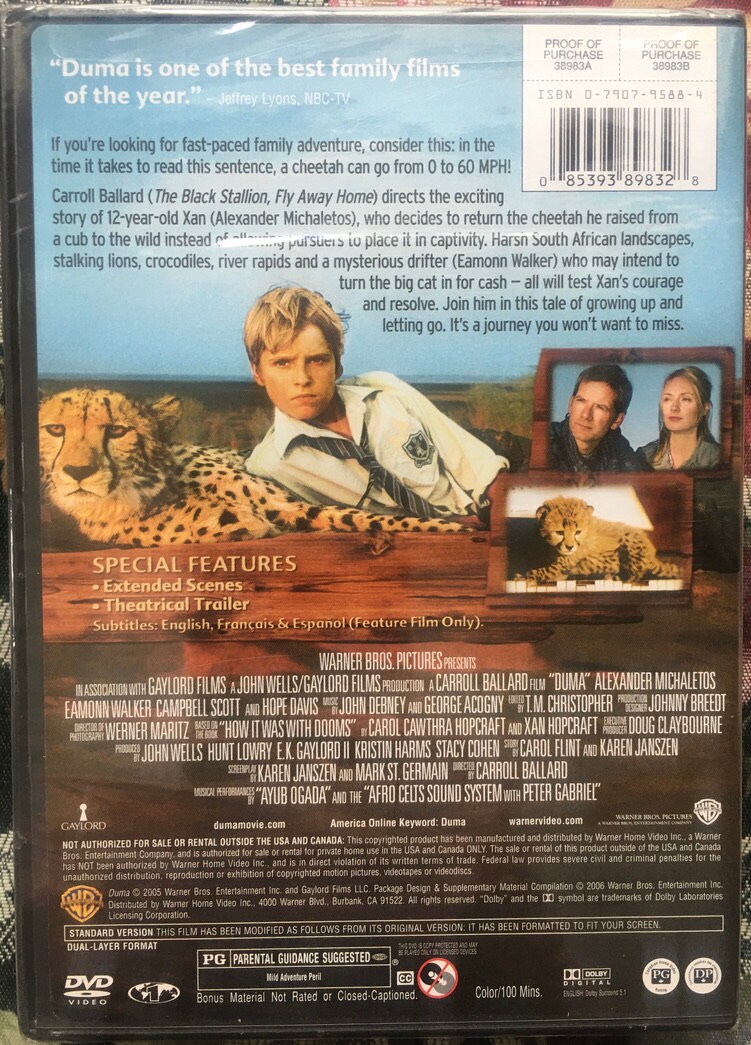 Alexander Michaletos Duma Directed by Carroll Ballard New Sealed DVD - Etsy