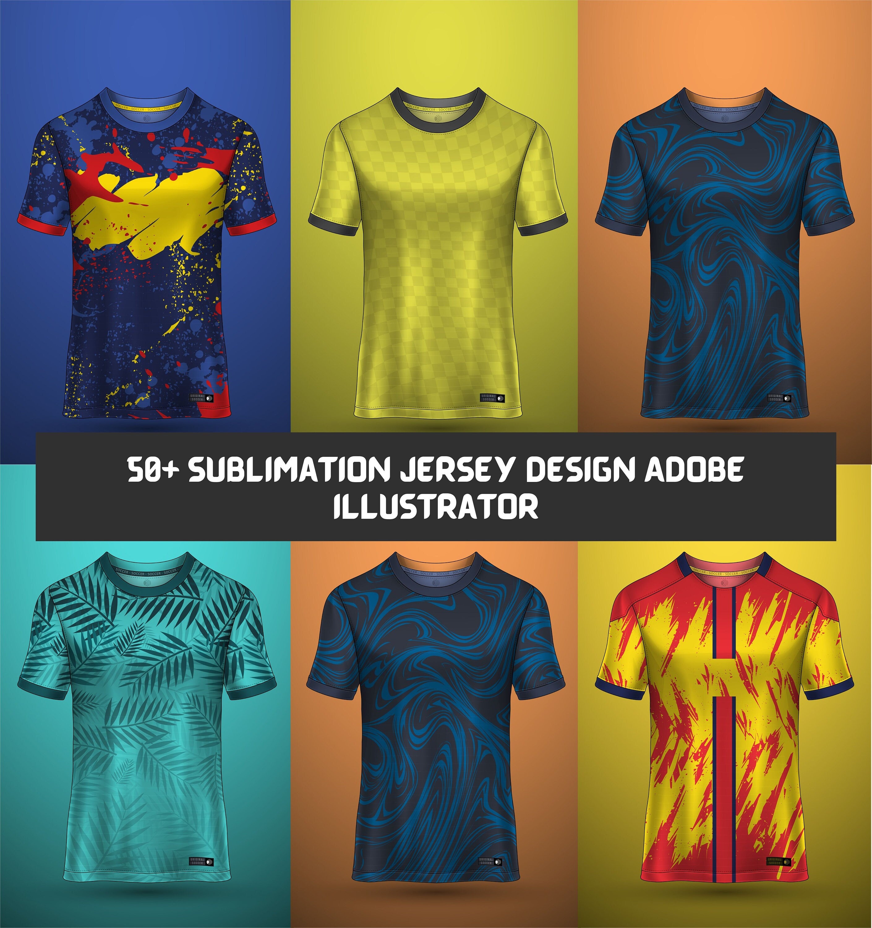 50+ Jersey Sublimation Adobe Illustrator With Template and Mockup ...