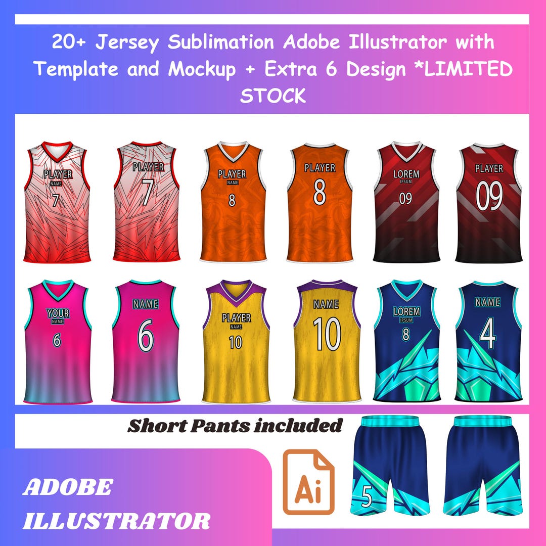 20+ Basketball Jersey Sublimation Adobe Illustrator With Template and ...
