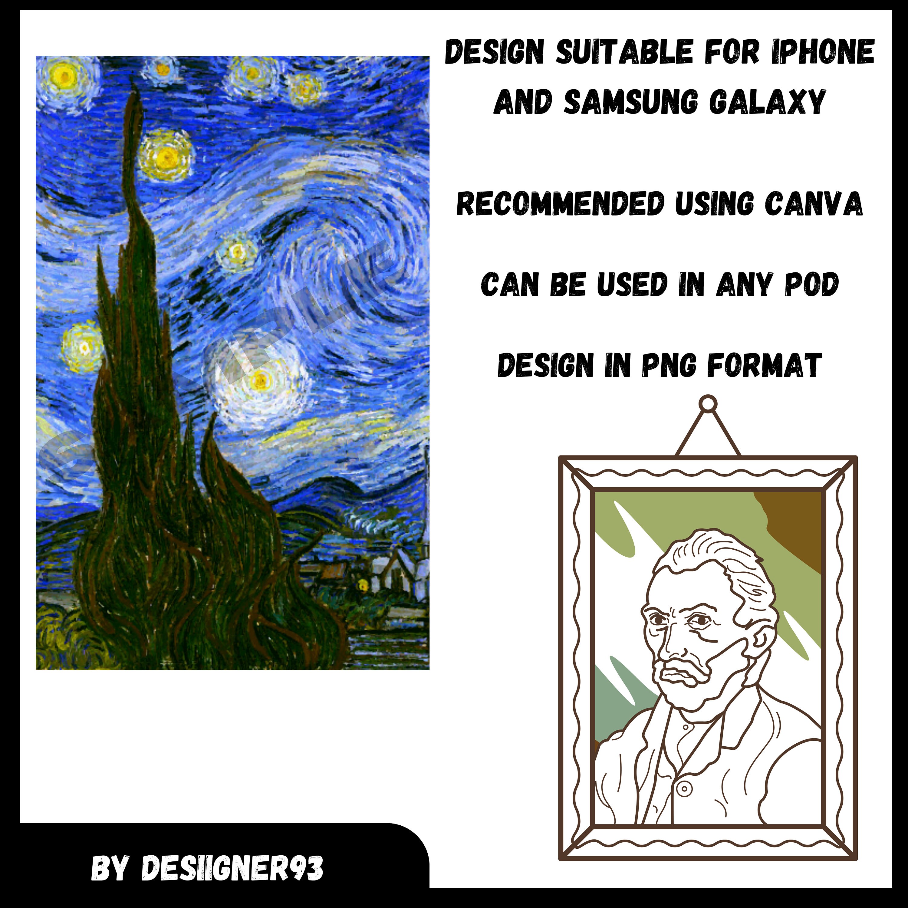 Vincent Van Gogh Painting Sublimation for All iPhone and Samsung Galaxy ...
