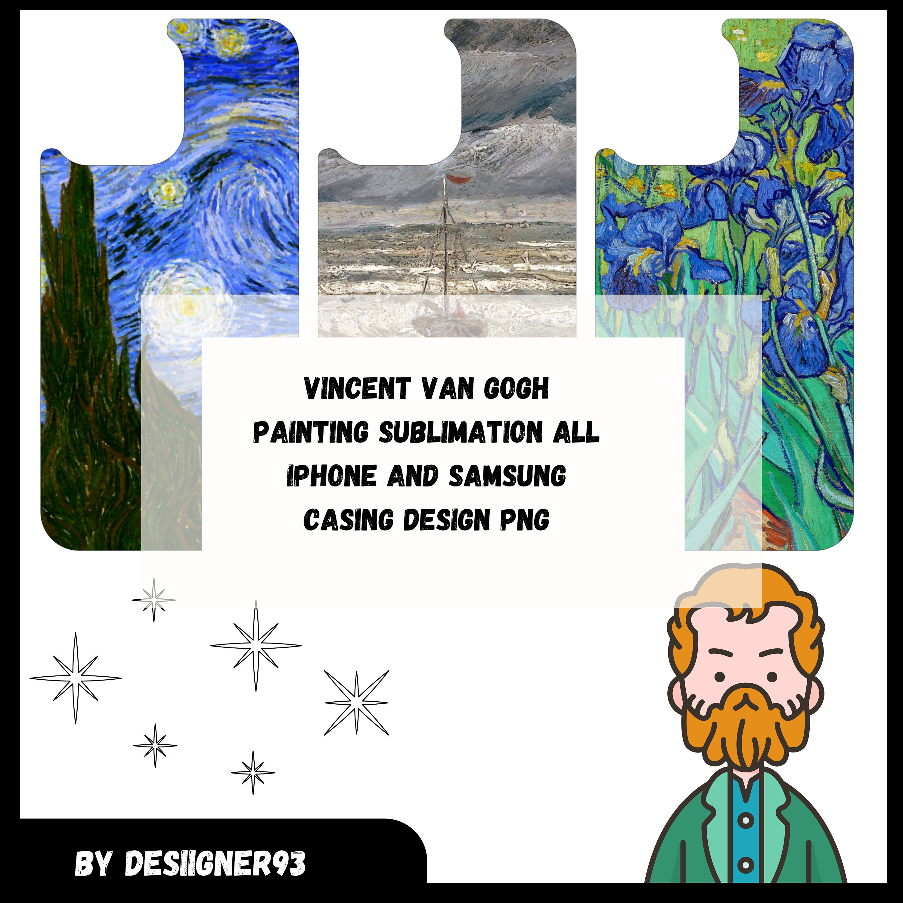 Vincent Van Gogh Painting Sublimation for All iPhone and Samsung Galaxy ...