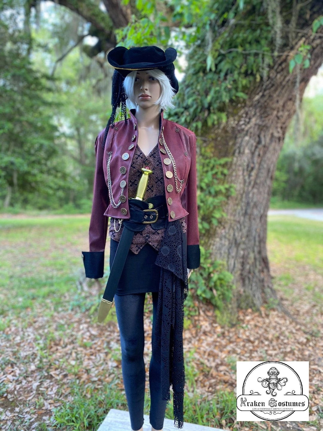 Captain Hook Costume, Custom Sizes Available, Adult Neverland Cosplay ...