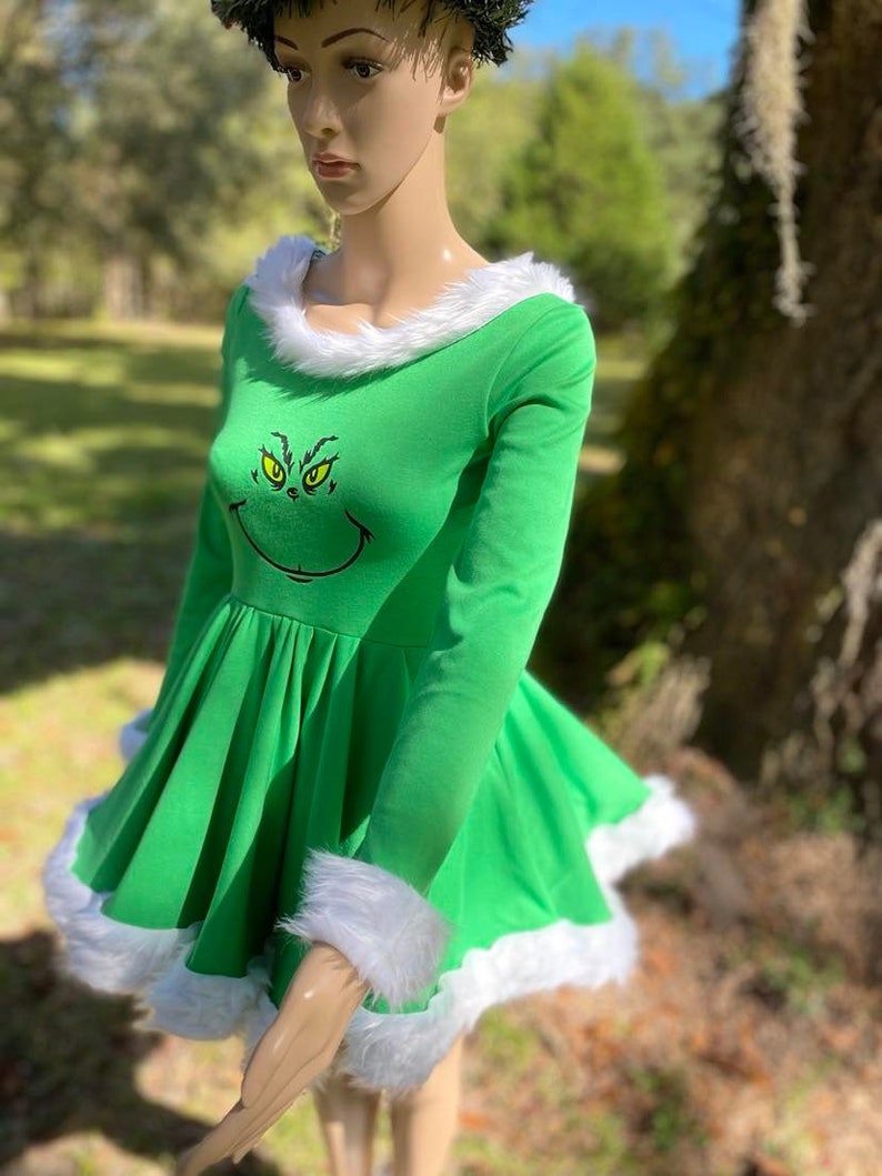 Grinch Christmas Dress, Cosplay, Party Costume, Holiday Outfit, Women ...