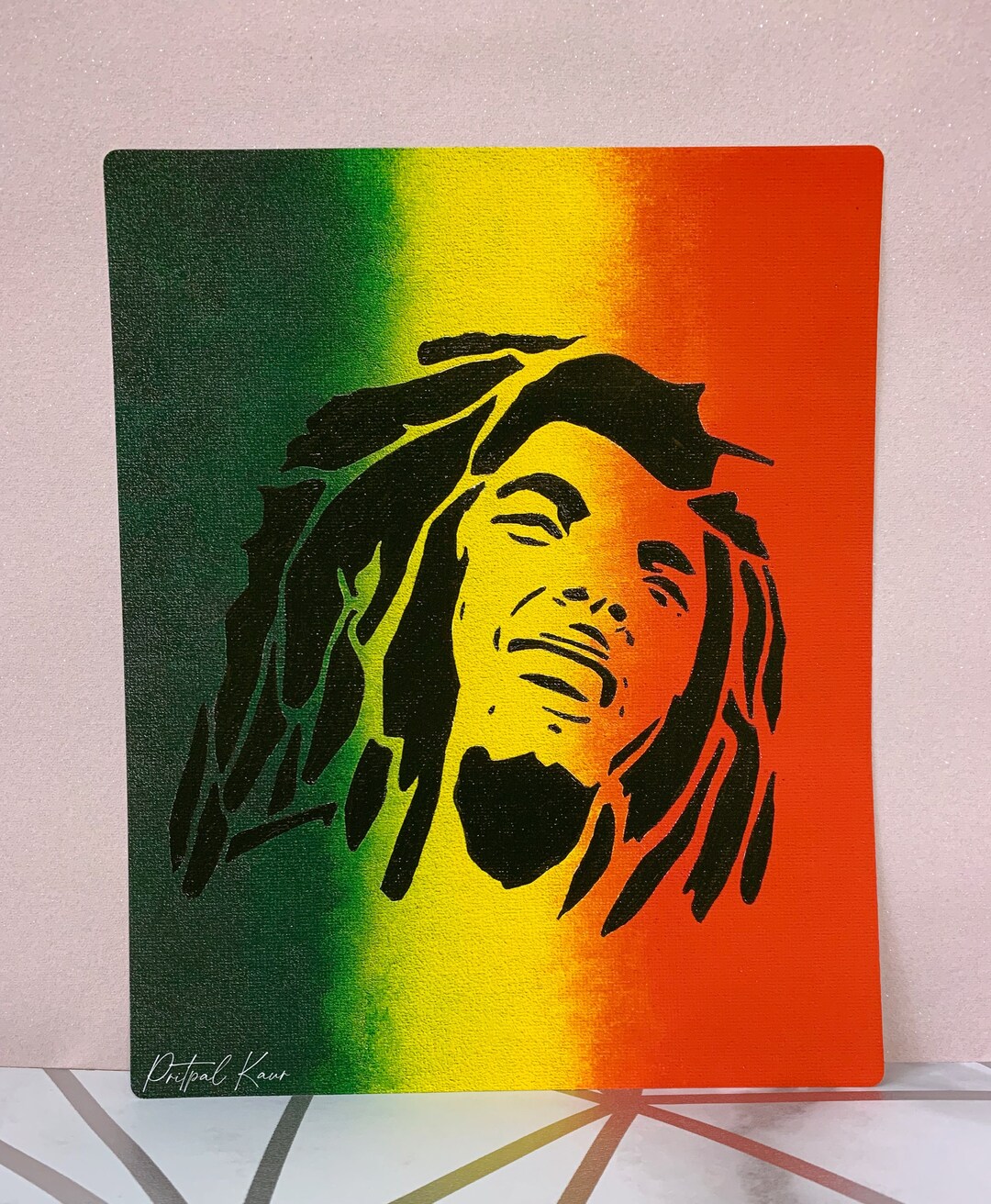 Bob Marley Art Print 8 X 10 Acrylic Art Print Bob Marley Silhouette Art ...