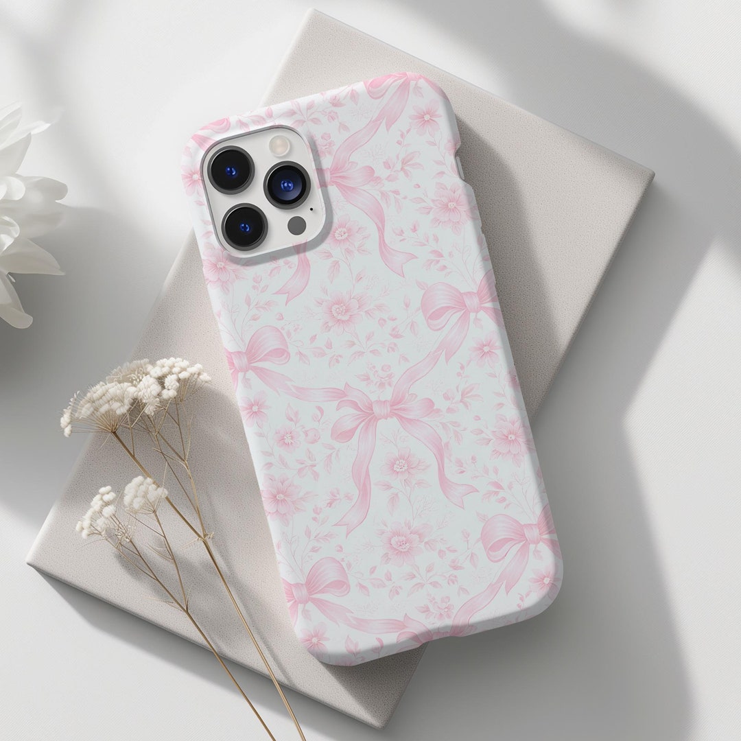Pink Toile Coquette Bow iPhone Case,tough Phone Case,loveshackfancy ...