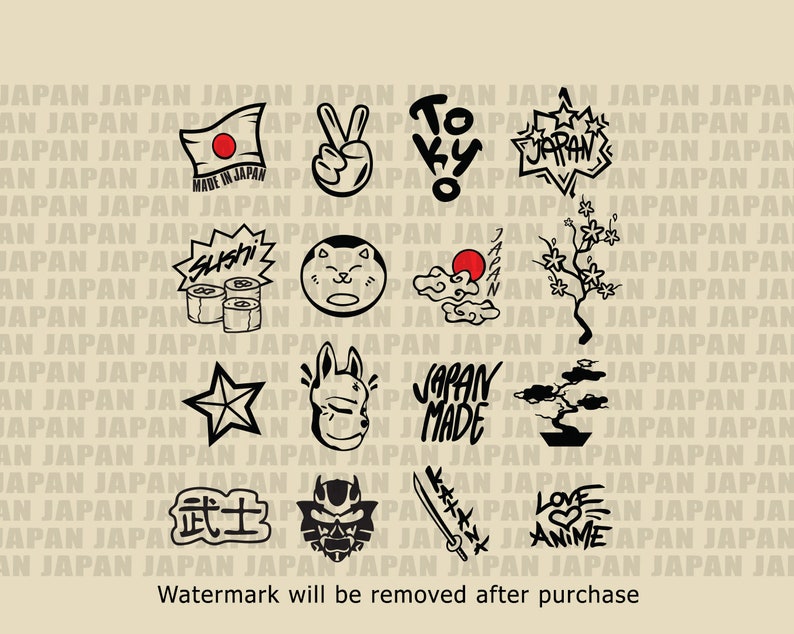JAPAN Theme 16 Icons Signs / SVG / EPS / Png / Pdf. Tokyo, Anime, Logo ...