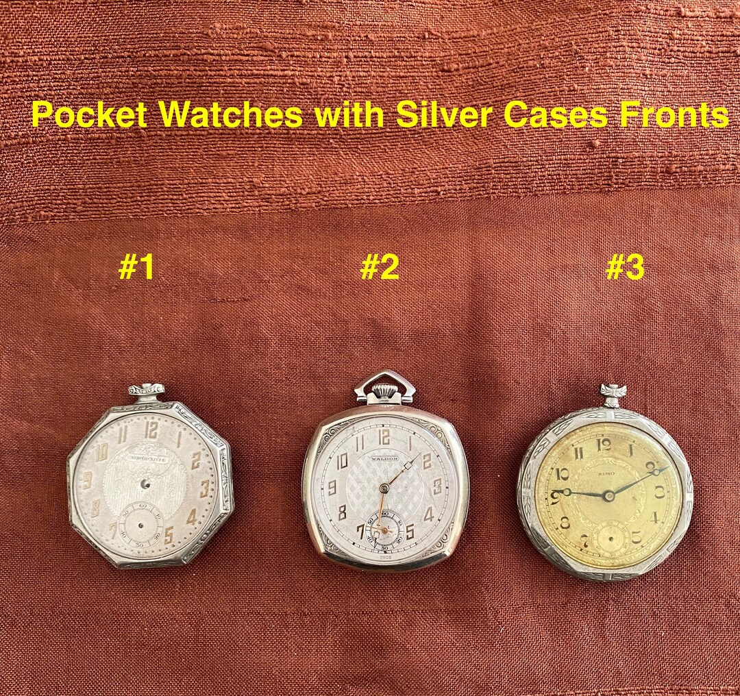 Vintage Pocket Watches in Silver Cases, Various Styles & Prices, Sold as Is, Ideal for Restore ...