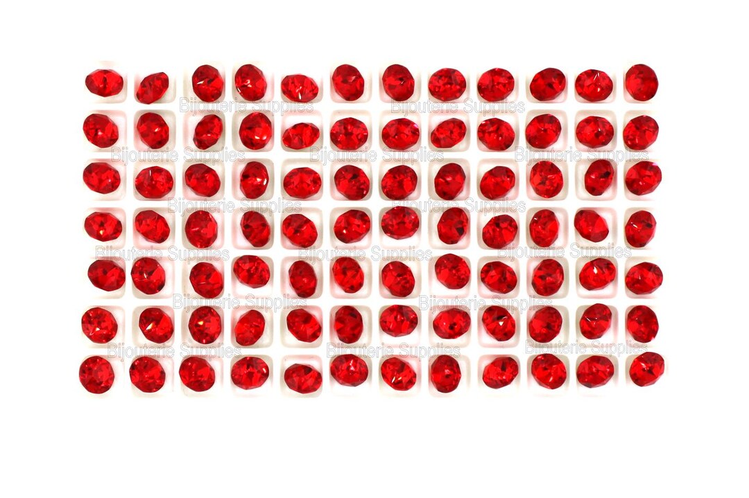 Aurora Crystal Hyacinth Loose Foiled Back Crystals, Light Red, 1088 8mm ...