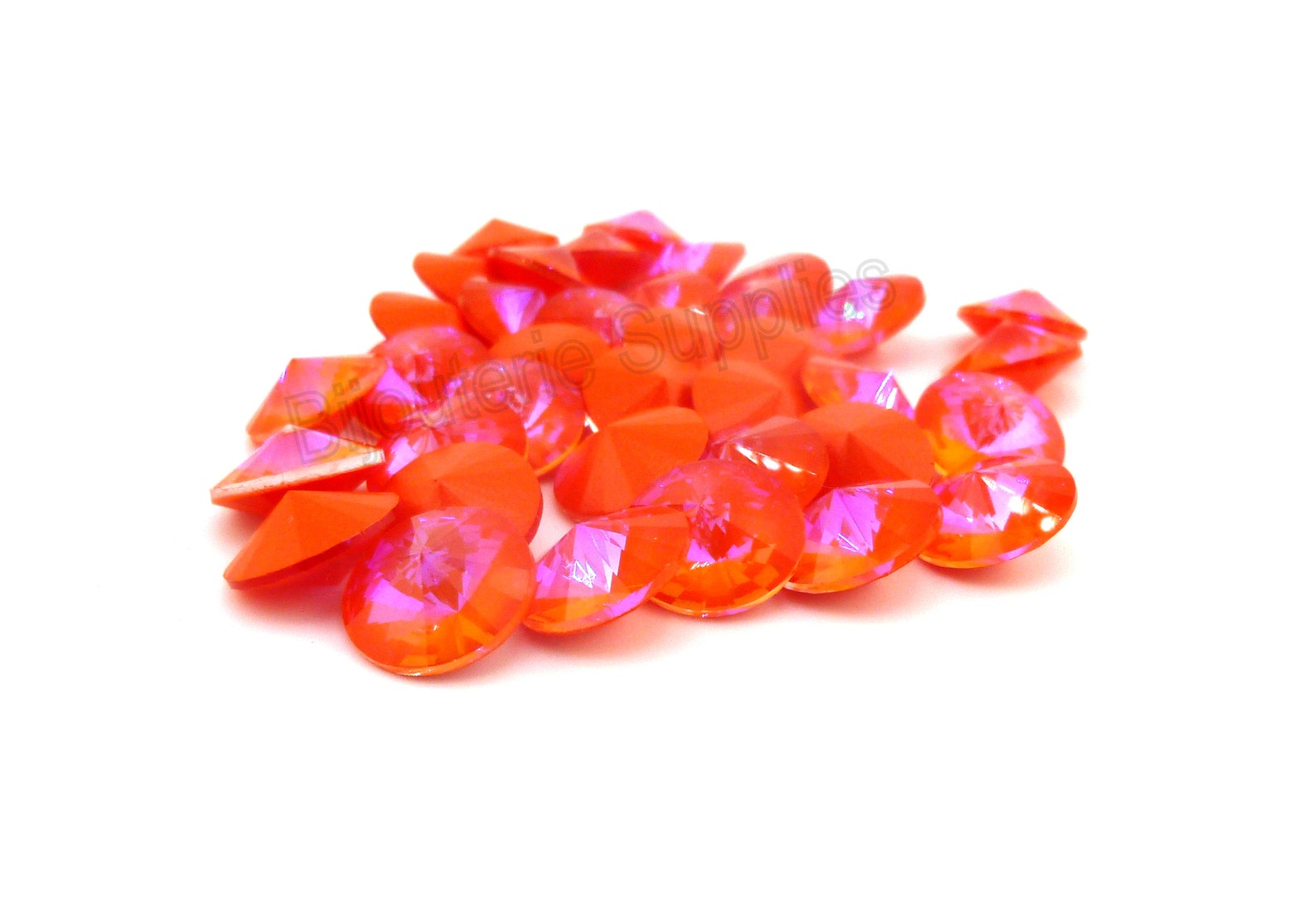 Orange Lacquer Delite Loose Crystals, 1122 12mm Round Rivoli, Pointy ...