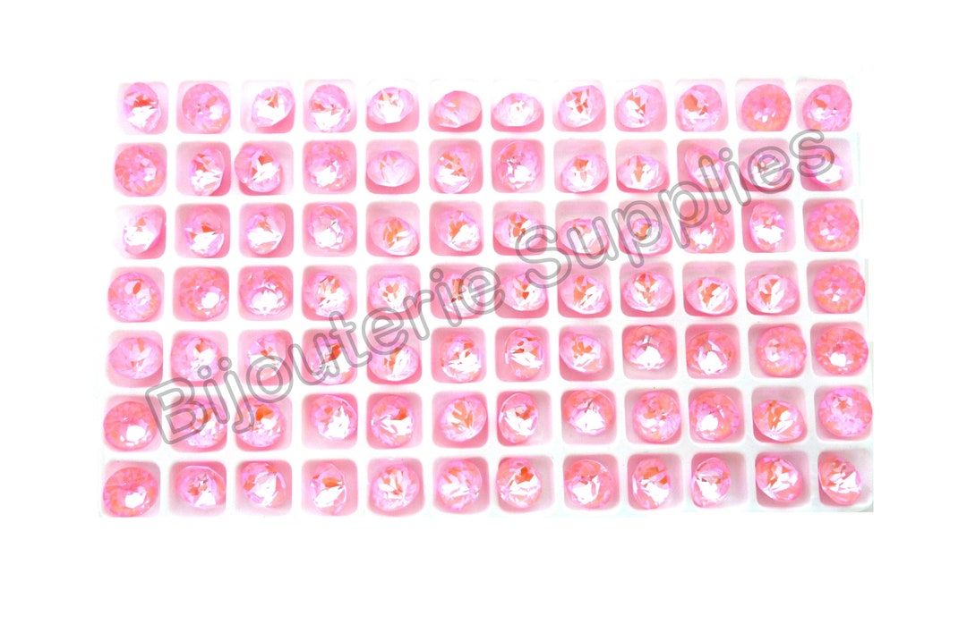 Aurora Crystal Powder Rose Delite Loose Foiled Back Crystals, 1088 8mm ...