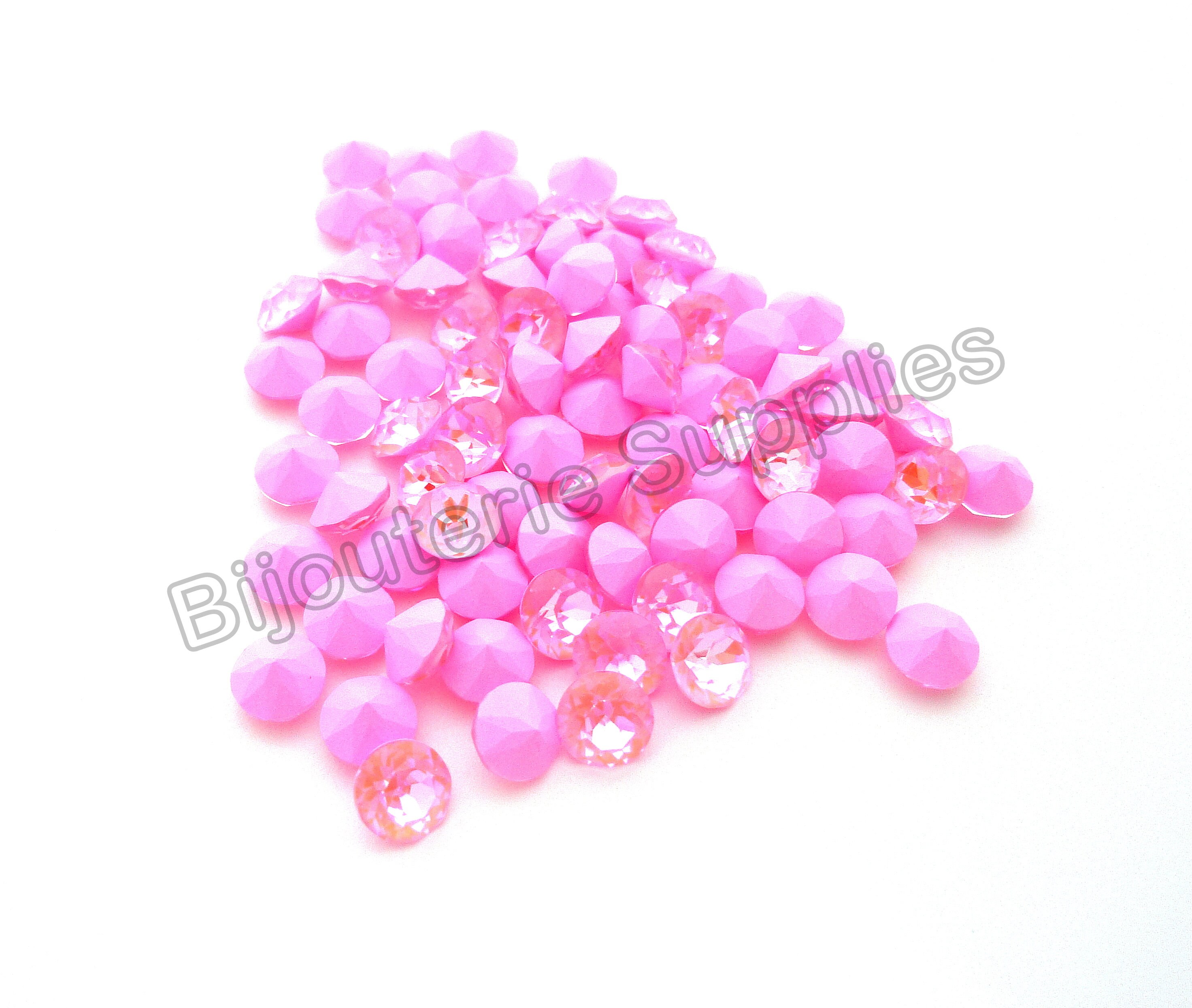 Aurora Crystal Powder Rose Delite Loose Foiled Back Crystals, 1088 8mm ...